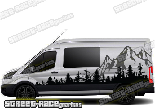 Ford Transit MK8 campervan stickers - Street Race Graphics