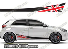 Kia Rio racing stripes 024 - Union Jack - Street Race Graphics