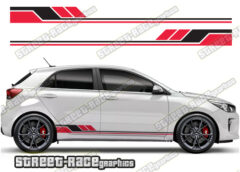 Kia Rio racing stripes 028 - Street Race Graphics
