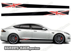 Tesla Model S racing stripes 024 - Union Jack - Street Race Graphics